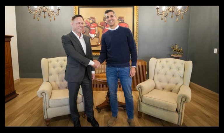 Ahora Peter Thiel se reunió con el presidente paraguayo Santiago Peña ...
